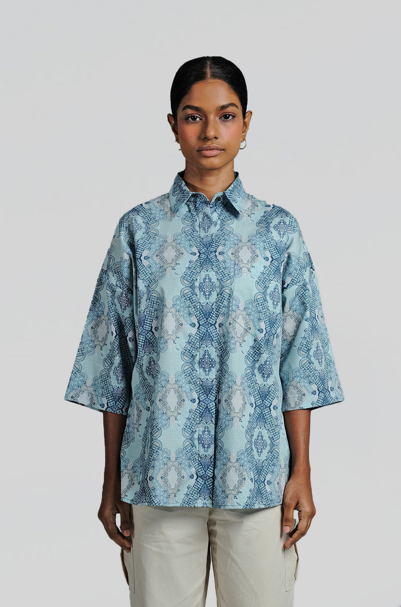 Miranda Top Teng Teng in Quiet Tide – Kapten Batik MY