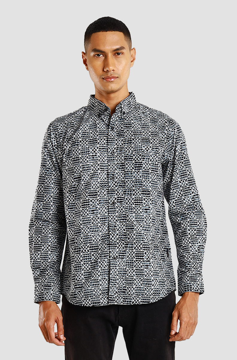 My Slim Fit Long Sleeve Anansaru Feck Spot - Dual White Slate – Kapten ...