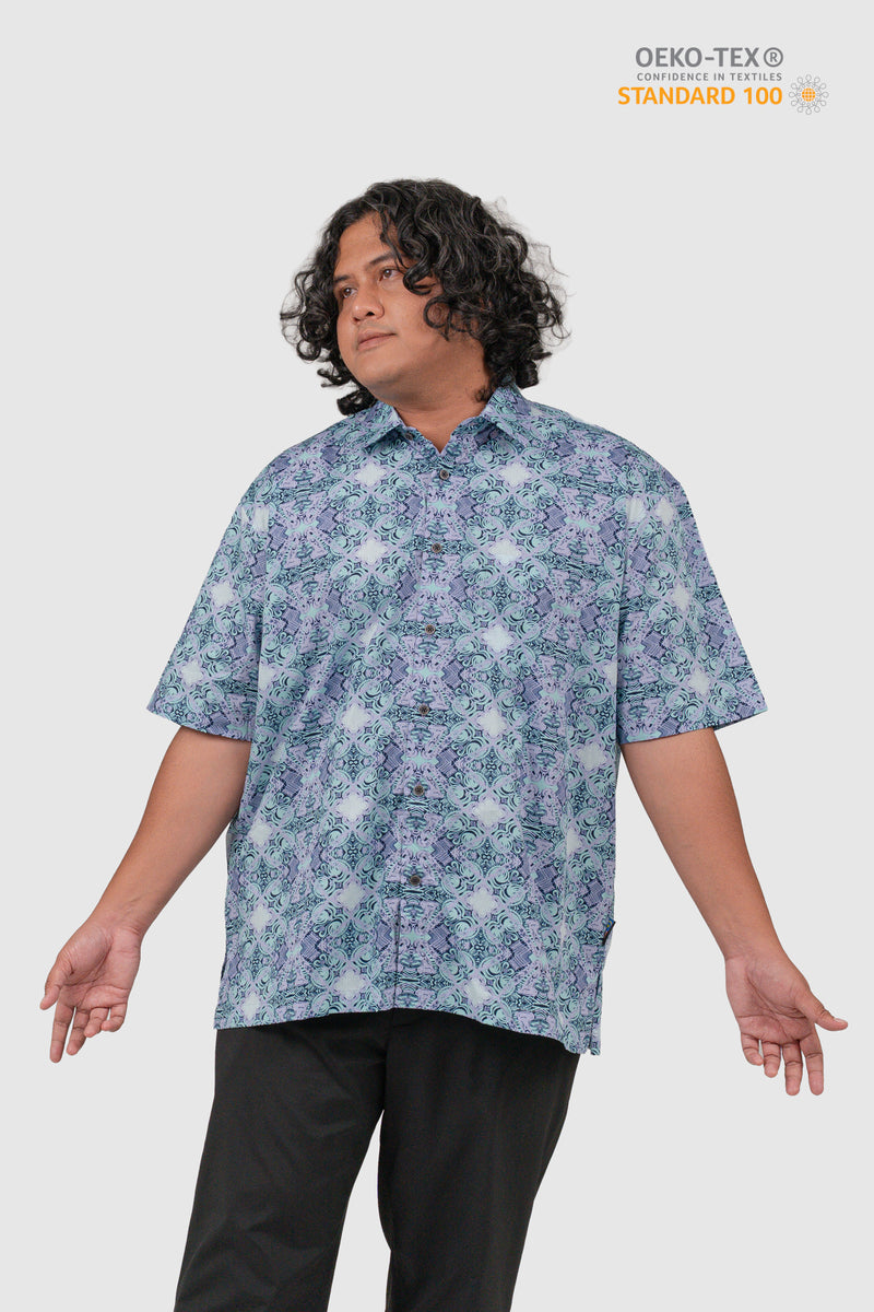 Nusantara Modern Fit Saxosoul in Blue Glow – Kapten Batik MY