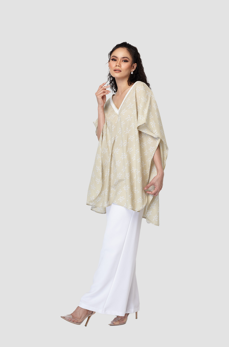 Kapten Batik X The Datai Gemma Kaftan In Beige – Kapten Batik MY